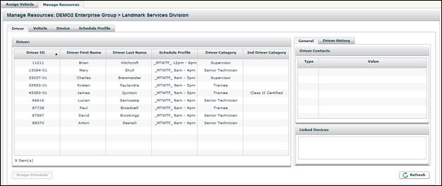FleetOutlook Help - Manage Resources