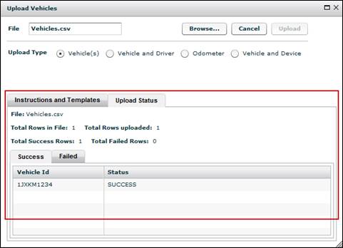 FleetOutlook Help - Vehicle Bulk Upload